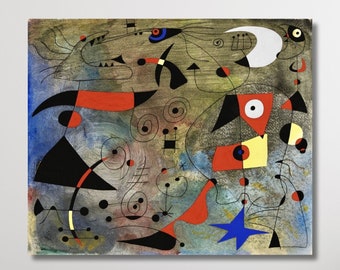 Joan Miro Poster,joan Miró Abstract Surrealism Art,wrapped Surreal ...