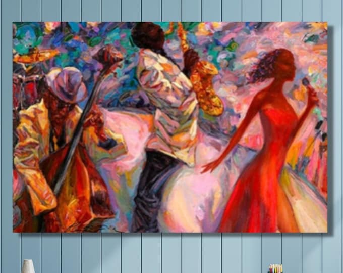 African Singer and Musicians, African Jazz Art, African Music Painting ...