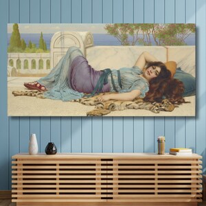 John William Godward Mischief and Repose 1909 Canvas Wall Gallery ...