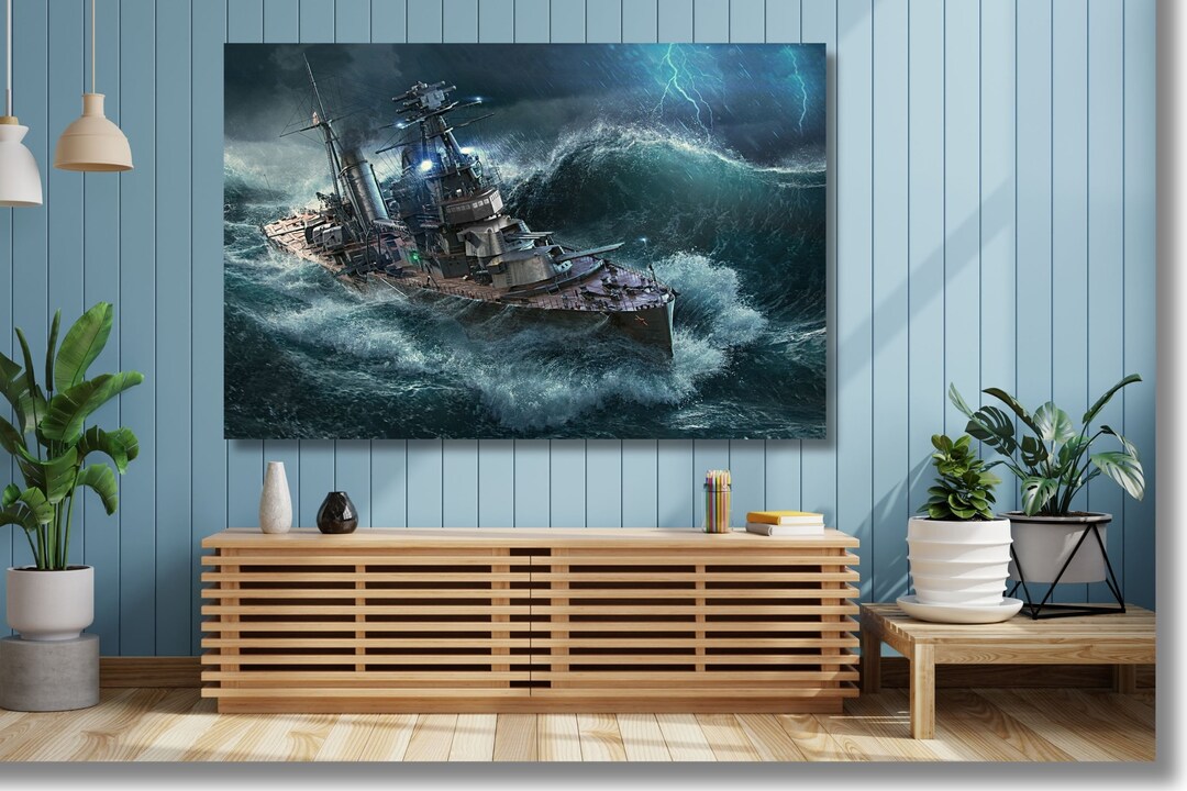 Vikings Ship Canvas Art,battle Ship Canvas Wall Art Print,viking Ship ...
