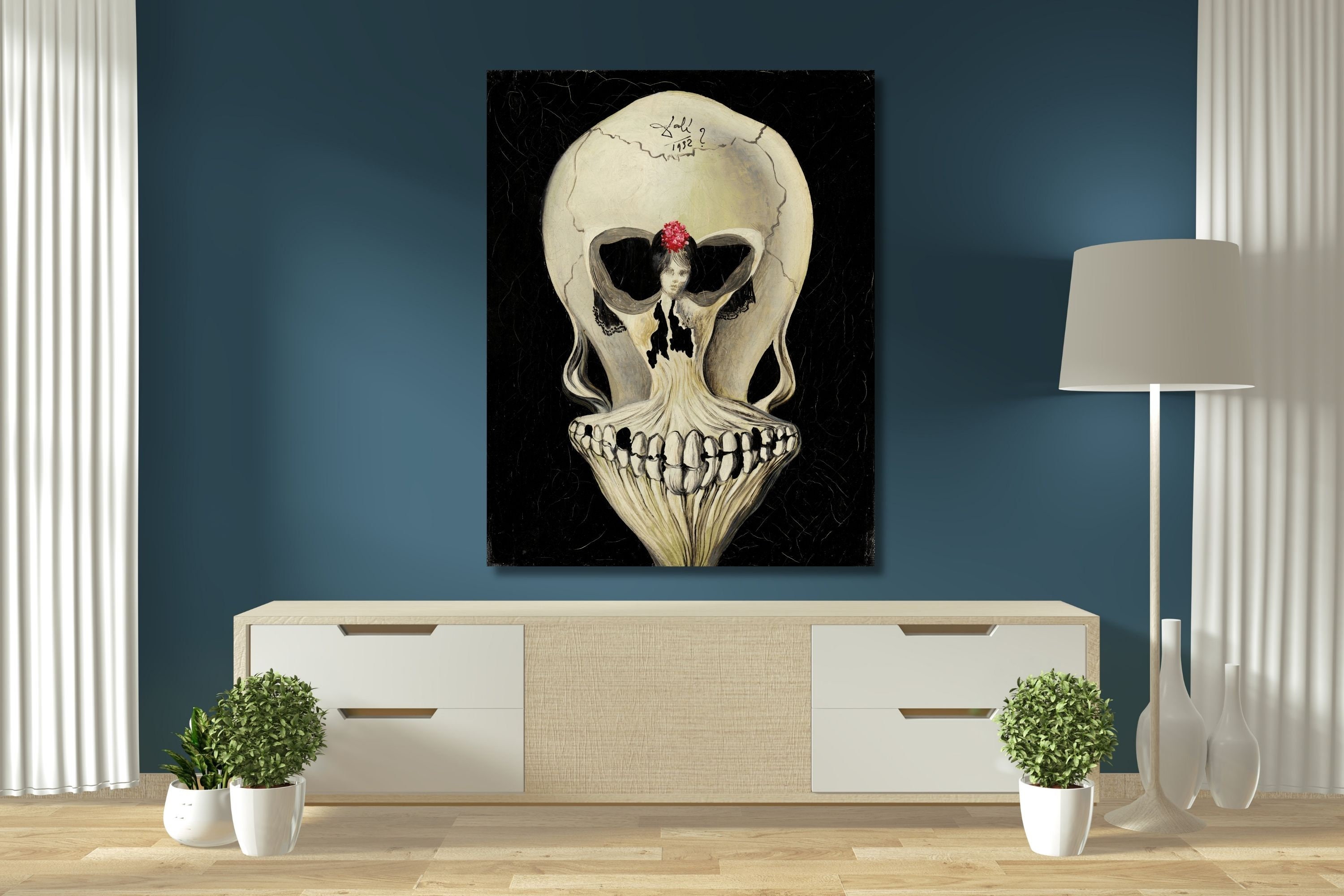 Salvador Dali Skull Ballerina Canvas Print, Fine Art Exhibition Poster ...
