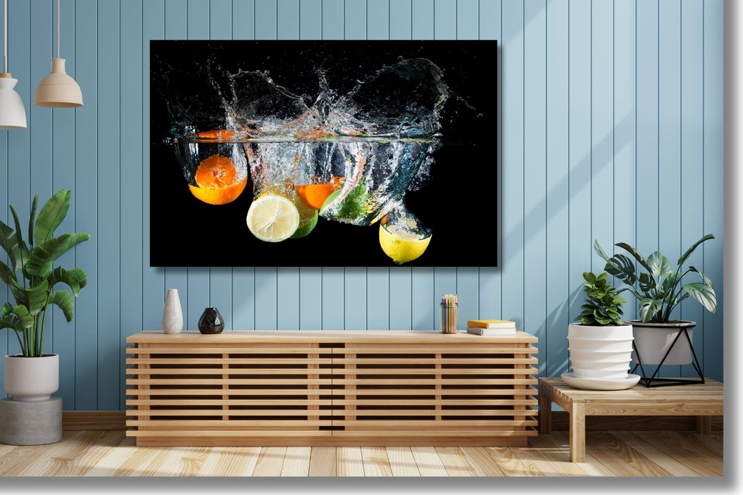 Fresh Fruit Water Canvas Wall Art Print,kitchen Wall Decor,modern Wall ...