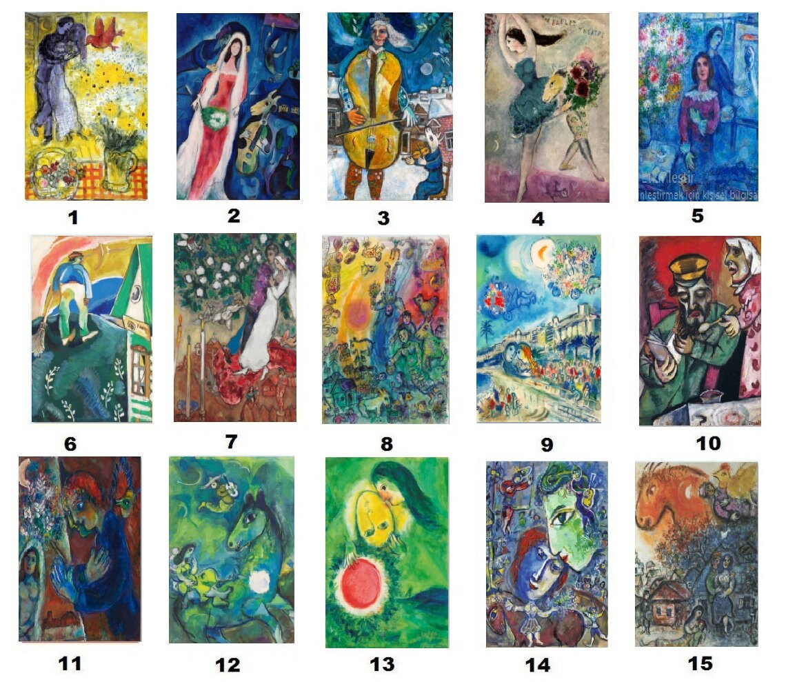 Custom Set of 3 Marc Chagall Wall Art,create Your Own Canvas Set,choose ...
