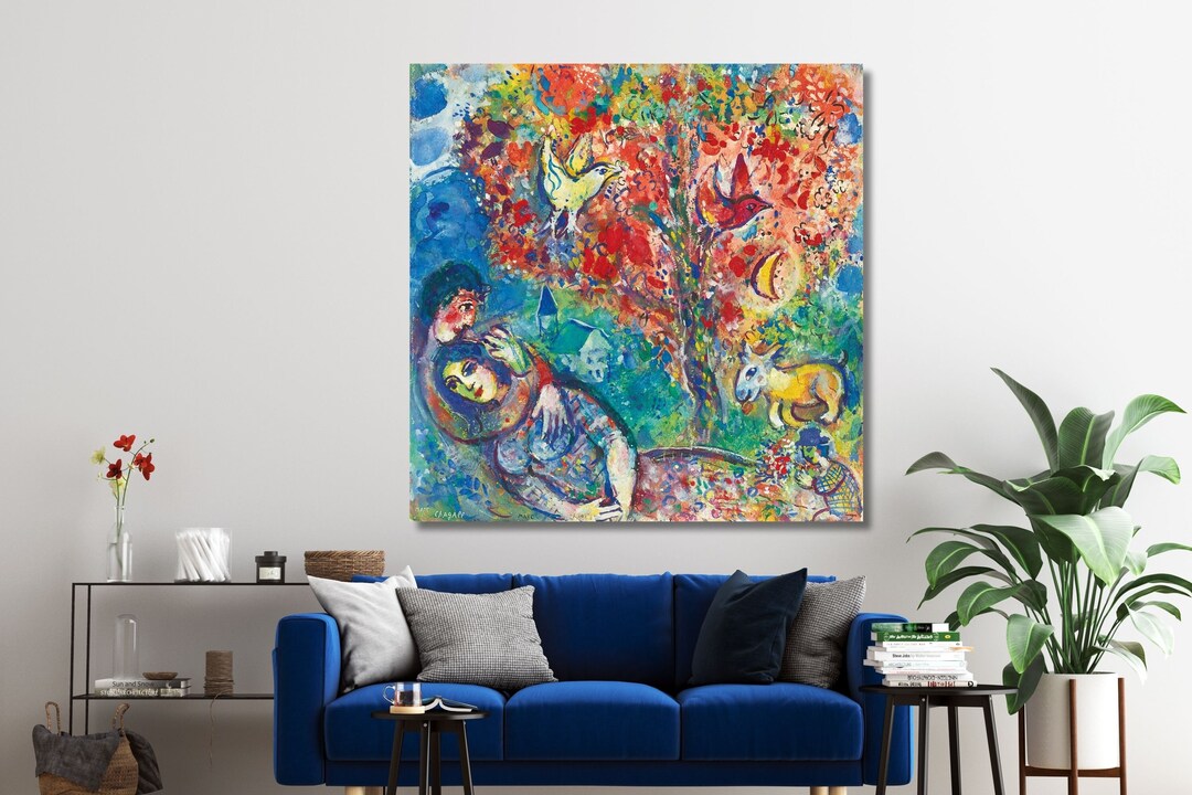 Marc Chagall Couple Under Tree Canvas Wall Art Poster,reproduction ...