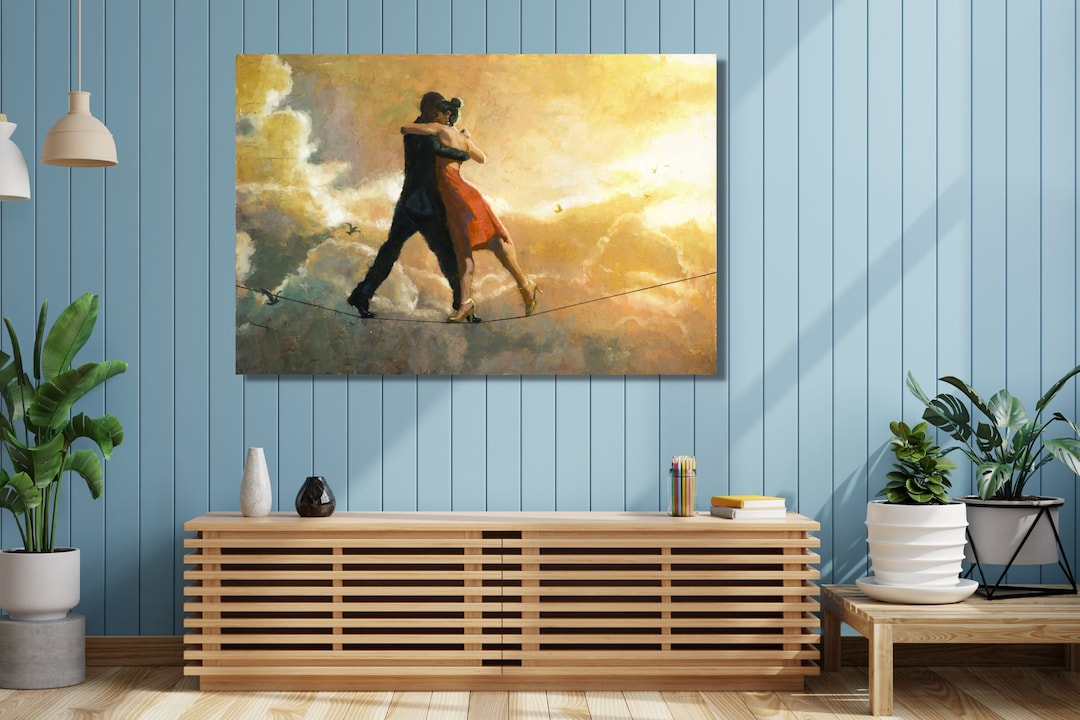 Tango Dancing on the Rope Canvas Print Art,modern Dance Canvas Wall Art ...