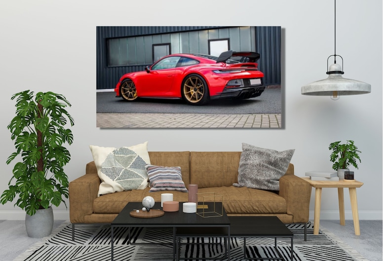 Red Porsche Canvas, Red Porsche 911 GT3 Wall Art, Porsche 911 Poster ...