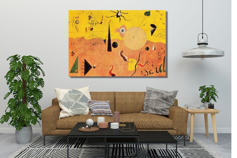 Joan Miró Abstract Surrealist Landscape Canvas Wall Art, Joan Miro ...