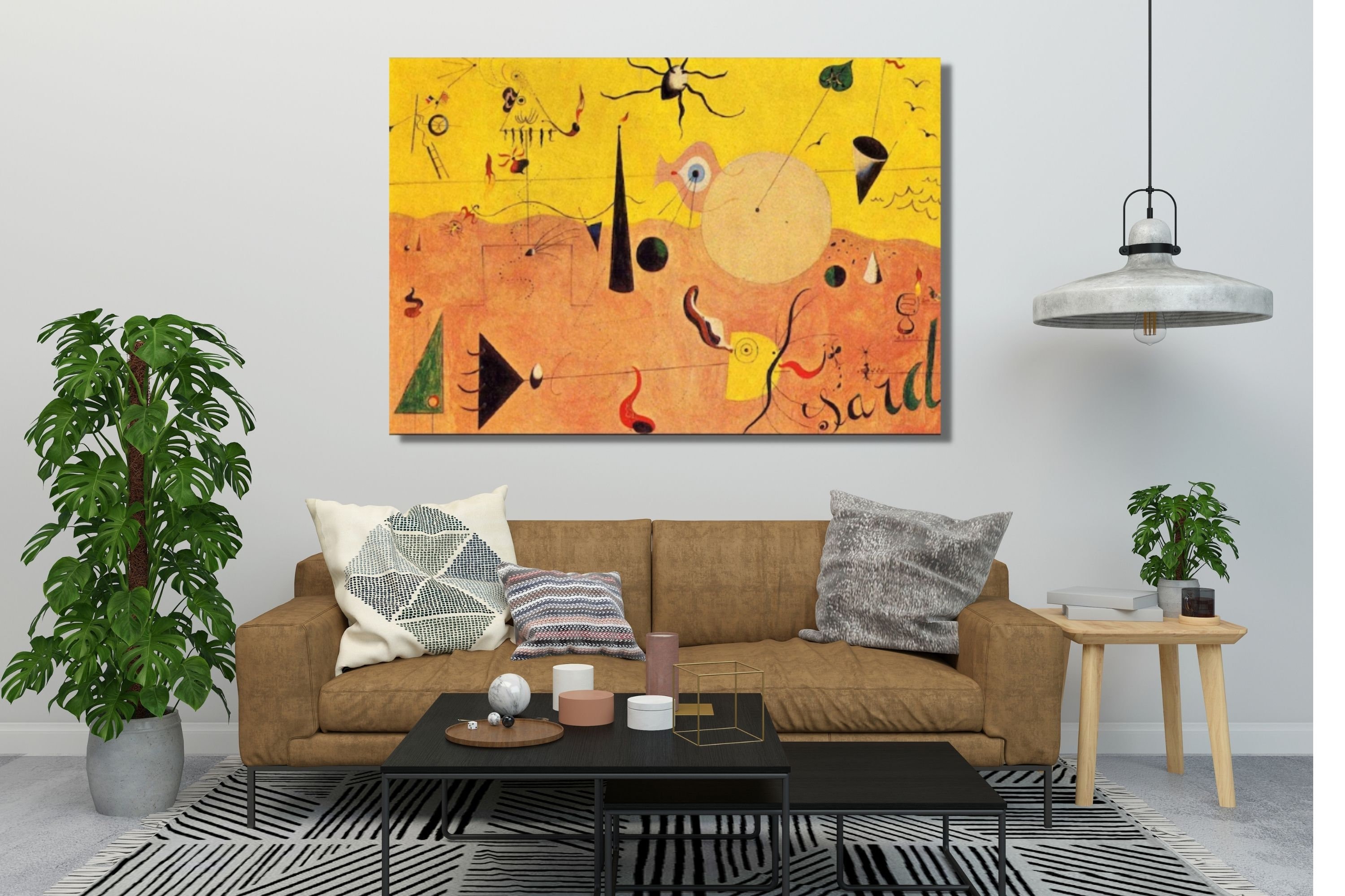 Joan Miró Abstract Surrealist Landscape Canvas Wall Art, Joan Miro ...