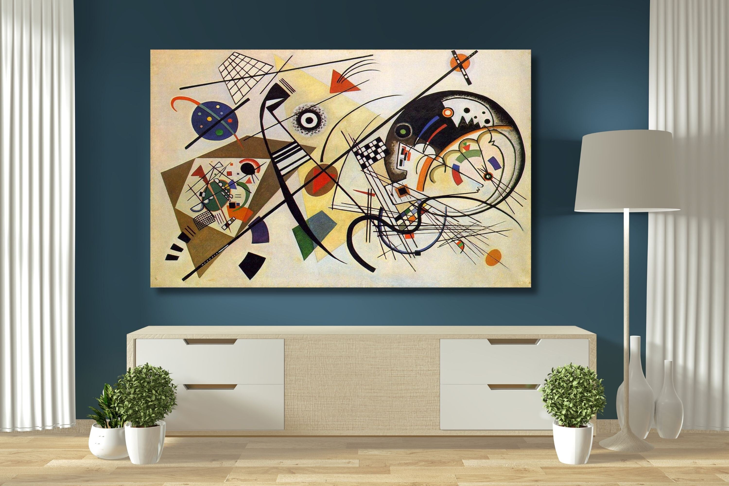 Kandinsky Transverse Line Abstract Canvas Art, Modern Wall Decor - Etsy