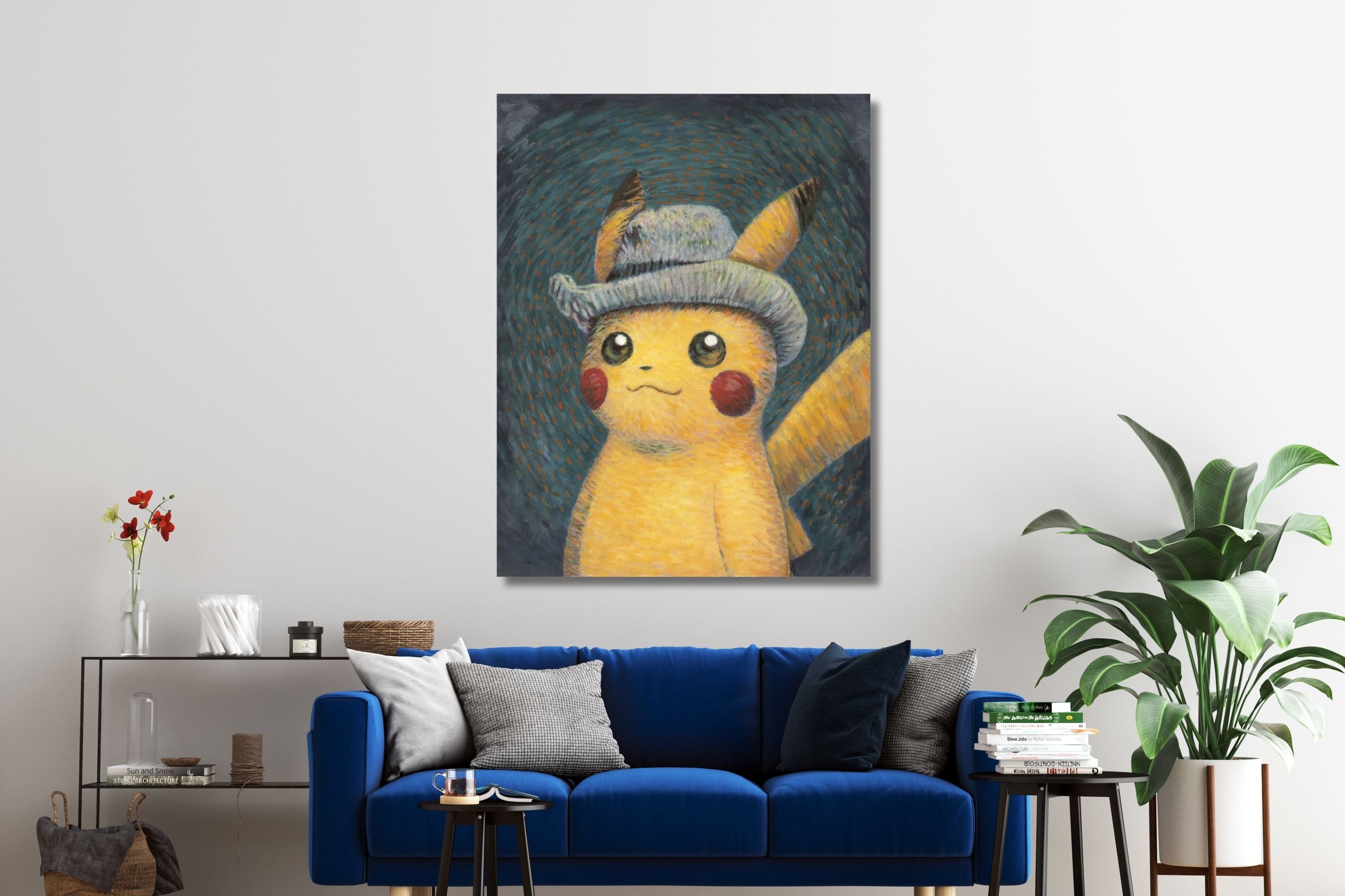 Van Gogh Pikachu Print,van Gogh Pikachu Poster,pikachu Van Gogh Ready ...