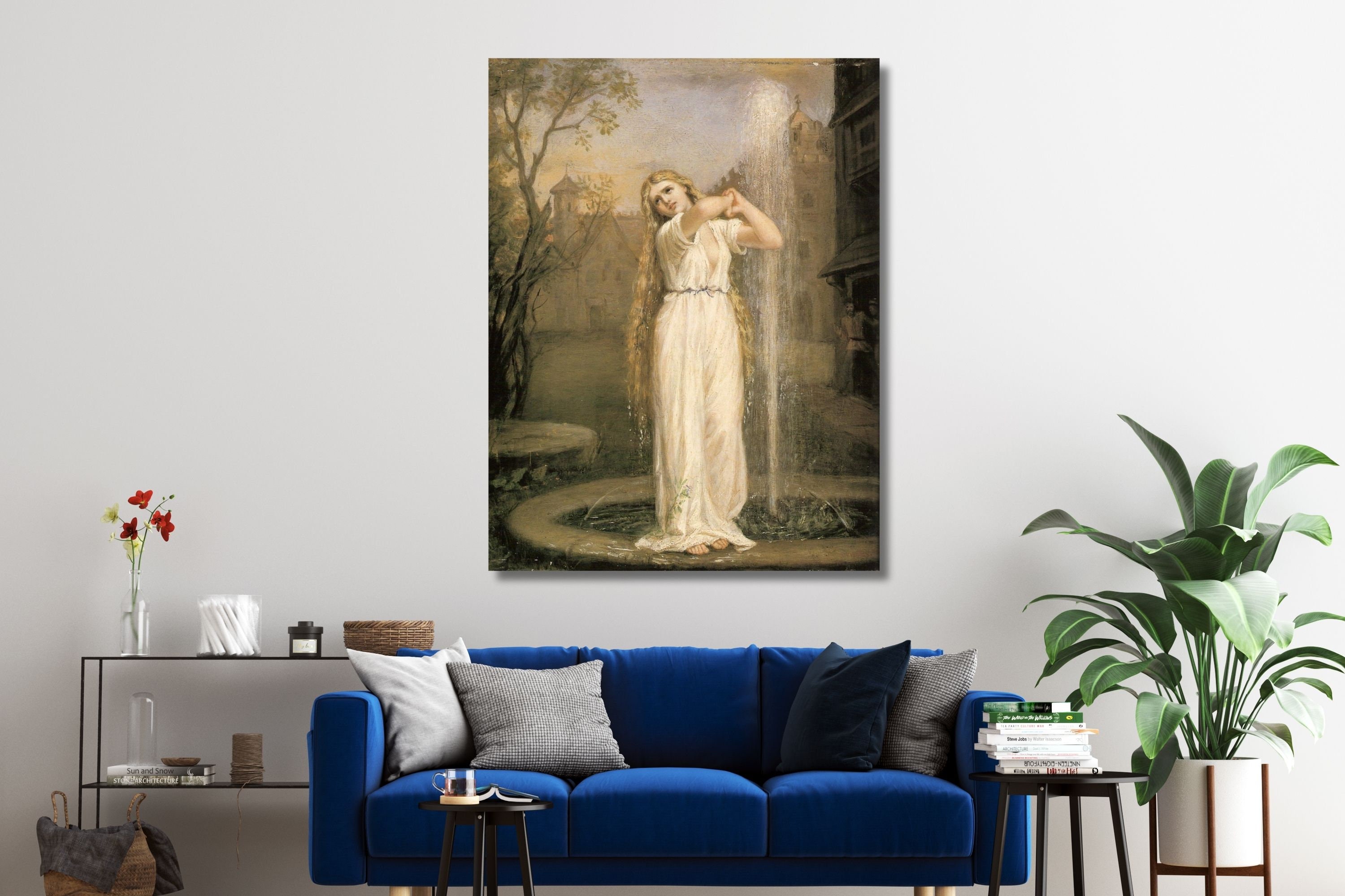 John William Waterhouse Undine 1887 Woman in White, Long Blonde Hair ...