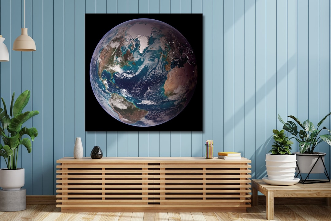 Blue Marble NASA Earth Canvas/poster Art, the View of Earth Western ...