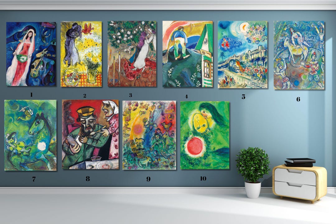 Custom Set of 3 Marc Chagall Wall Art,create Your Own Canvas Set,choose ...
