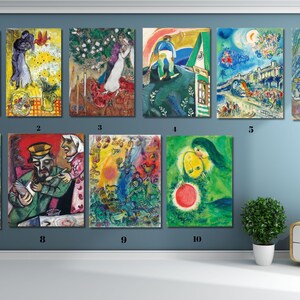 Custom Set of 3 Marc Chagall Wall Art,create Your Own Canvas Set,choose ...