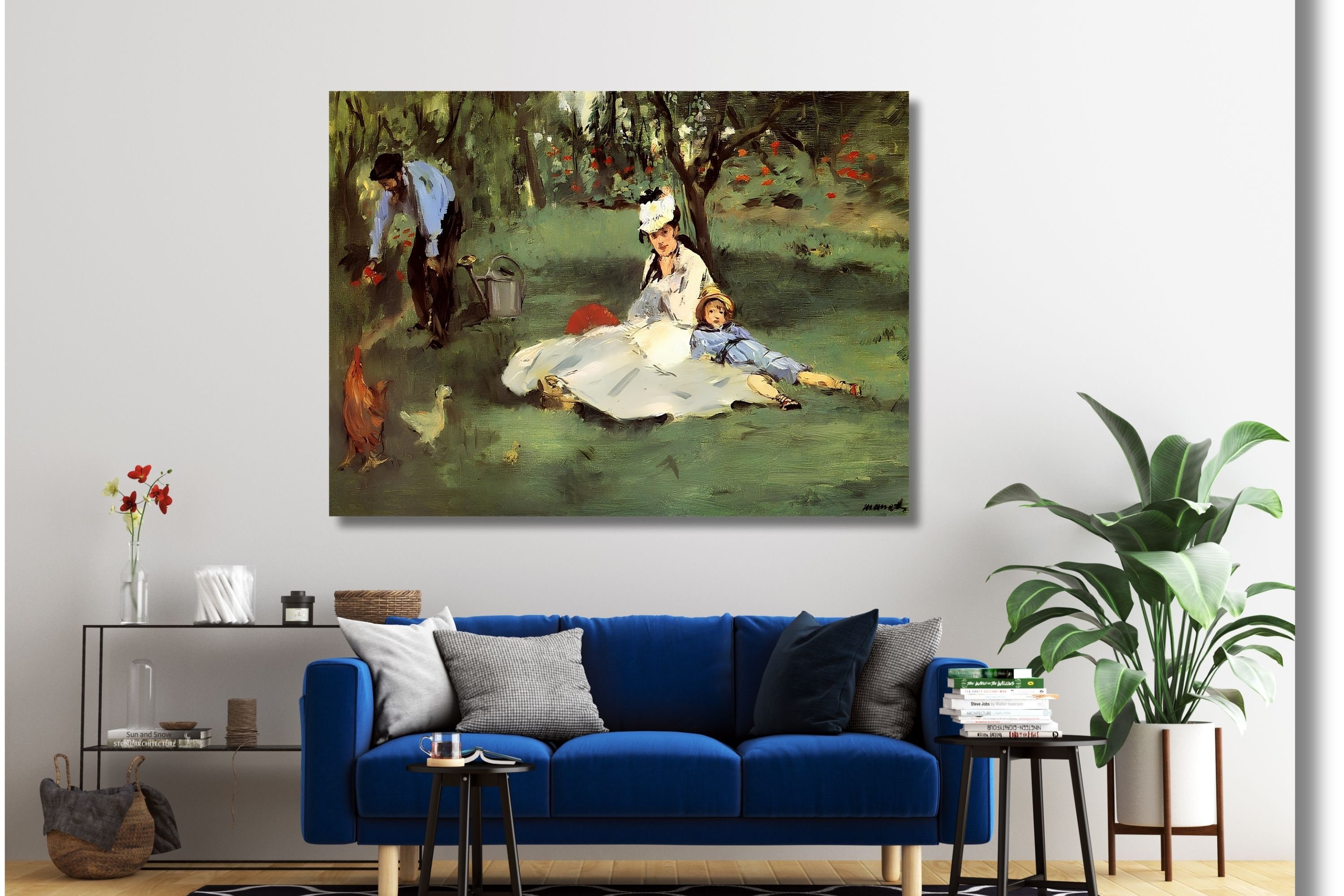 Claude Monet the Monet Family in Their Garden at Argenteuil Giclee ...