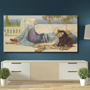 John William Godward Mischief and Repose 1909 Canvas Wall Gallery ...