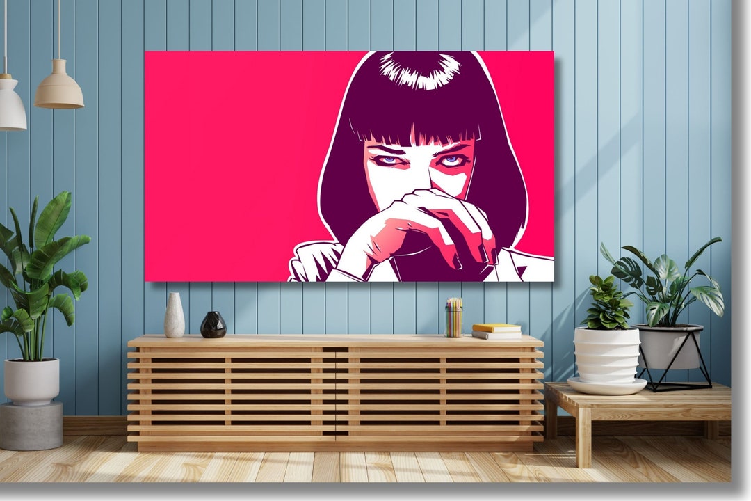 Pulp Fiction Mia Wallace Poster Print Artmia Wallace Canvas Etsy