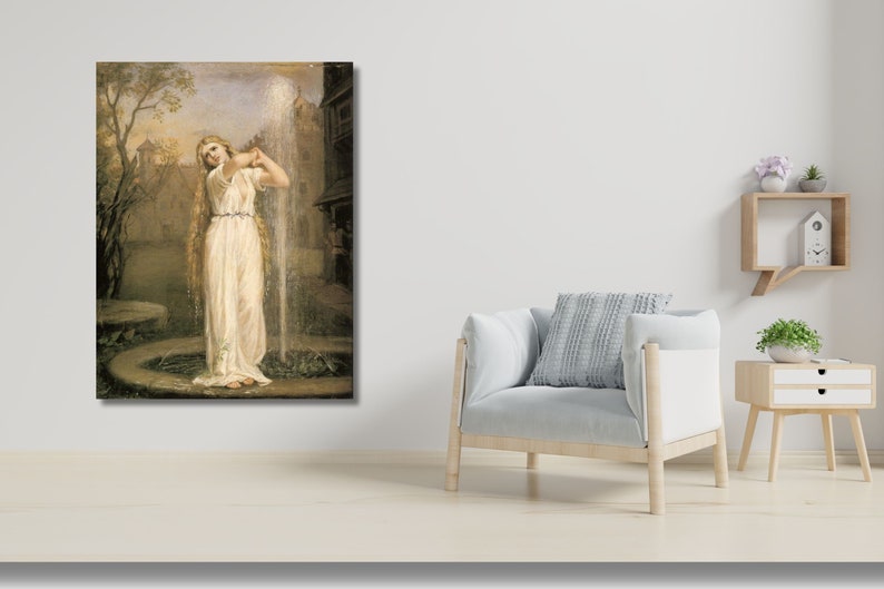 John William Waterhouse Undine 1887 Woman in White, Long Blonde Hair ...