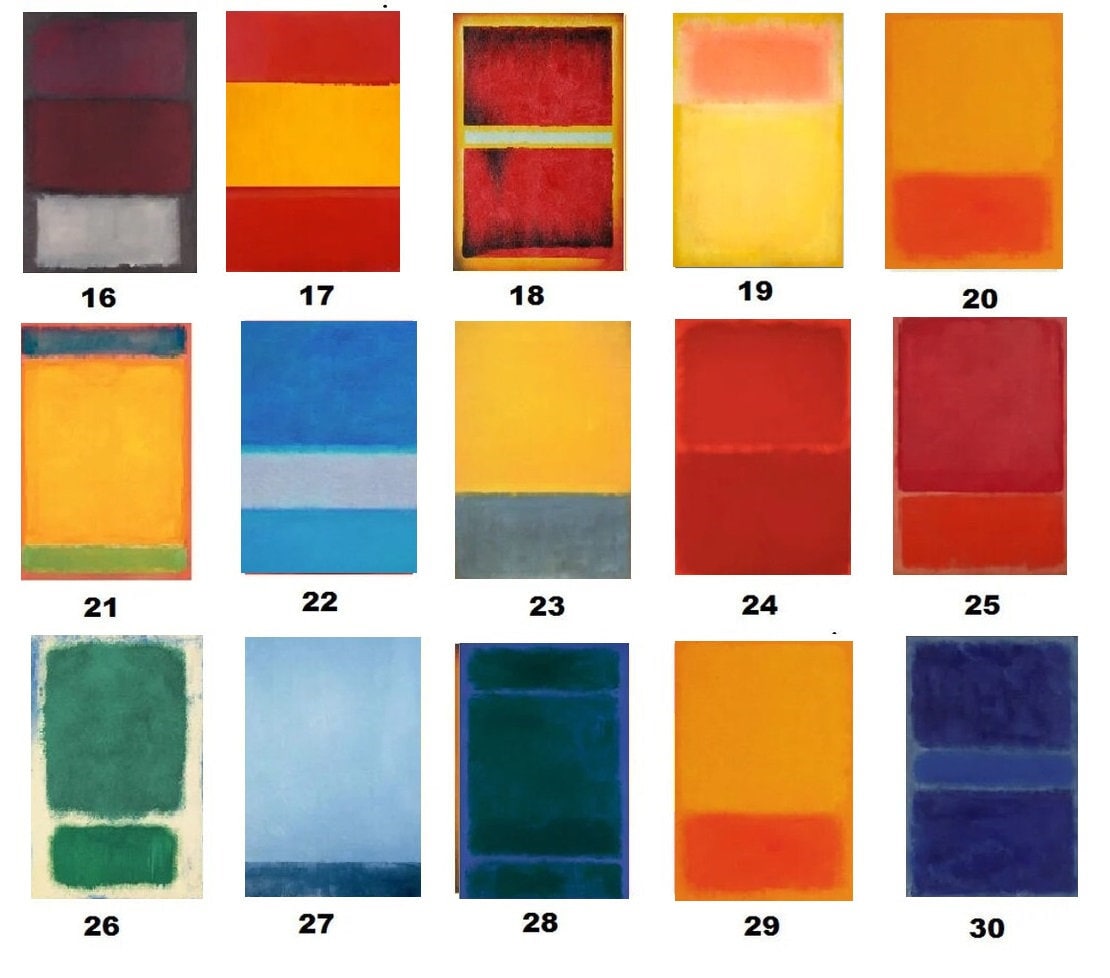 Set of 3 Mark Rothko Wall Art, Mark Rothko Paintings Art , Mark Rothko ...