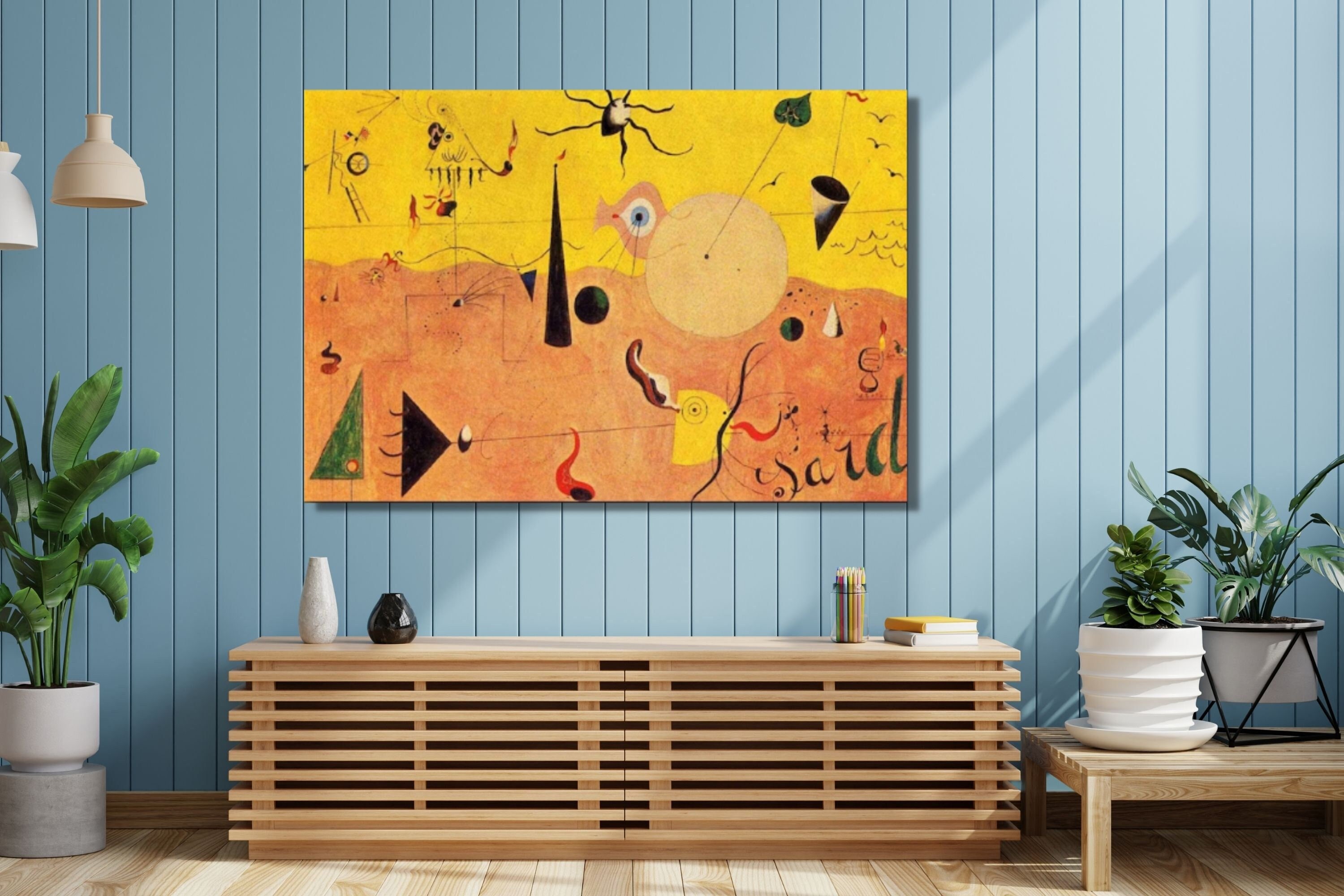 Joan Miró Abstract Surrealist Landscape Canvas Wall Art, Joan Miro ...