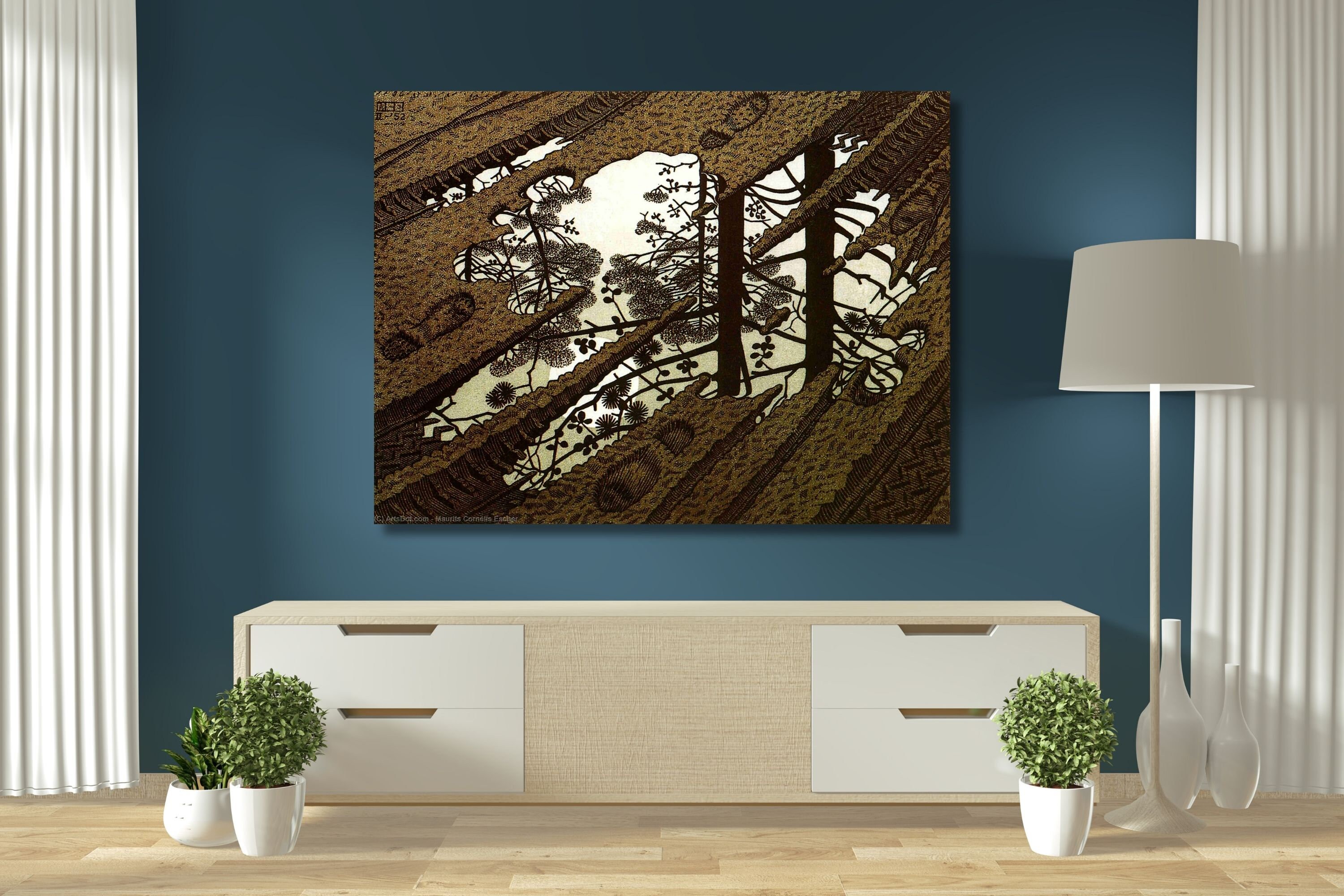 Puddle by M.C. Escher Canvas Print, Maurits Cornelis Escher Print Arts ...