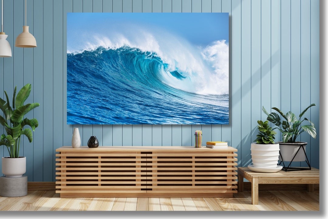 Blue Ocean Waves Art Waves Canvas Waves Canvas Art Waves Extra Large ...