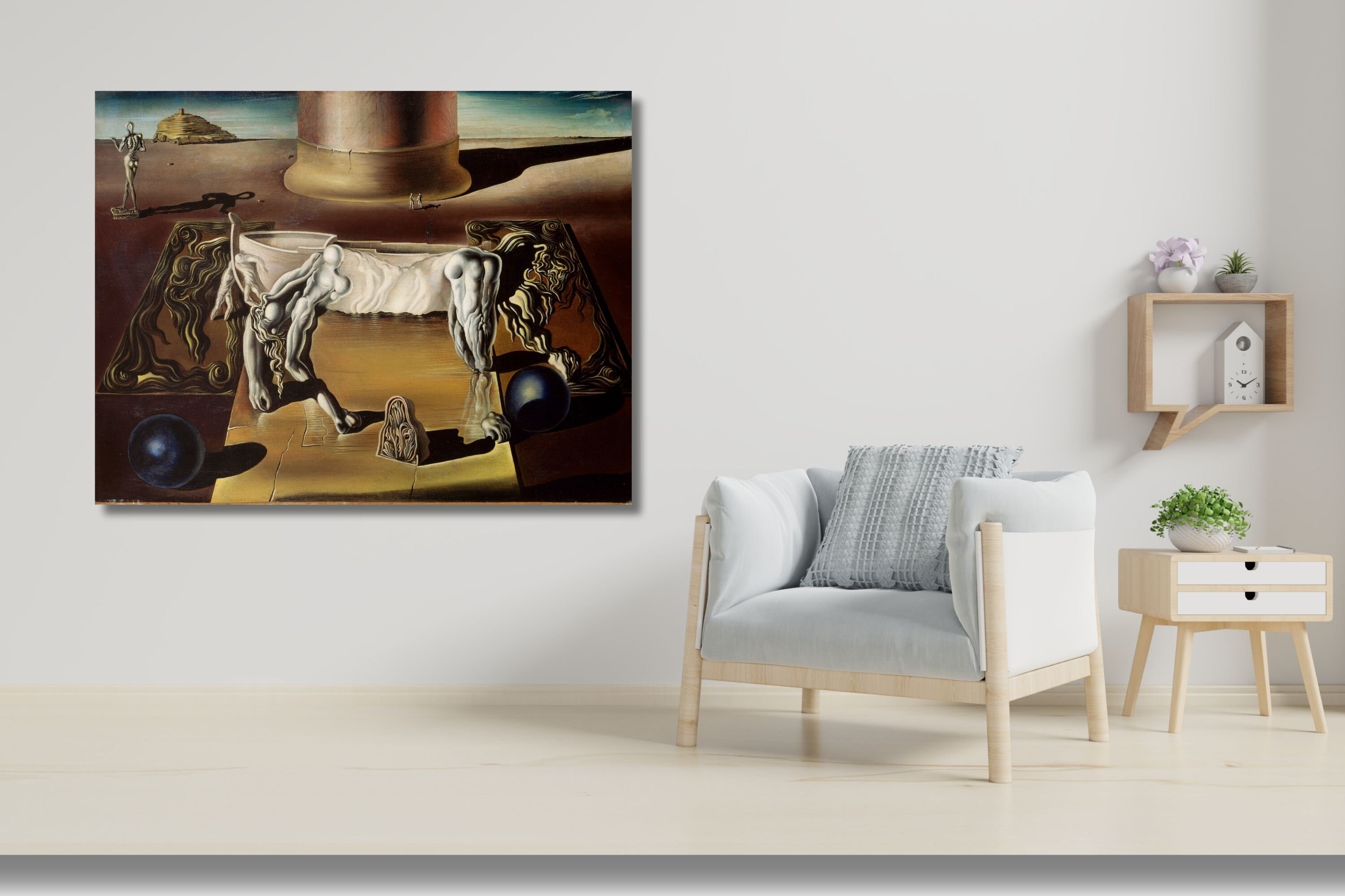 Salvador Dali Canvas Print, Invisible Sleeping Woman Surrealism Art ...