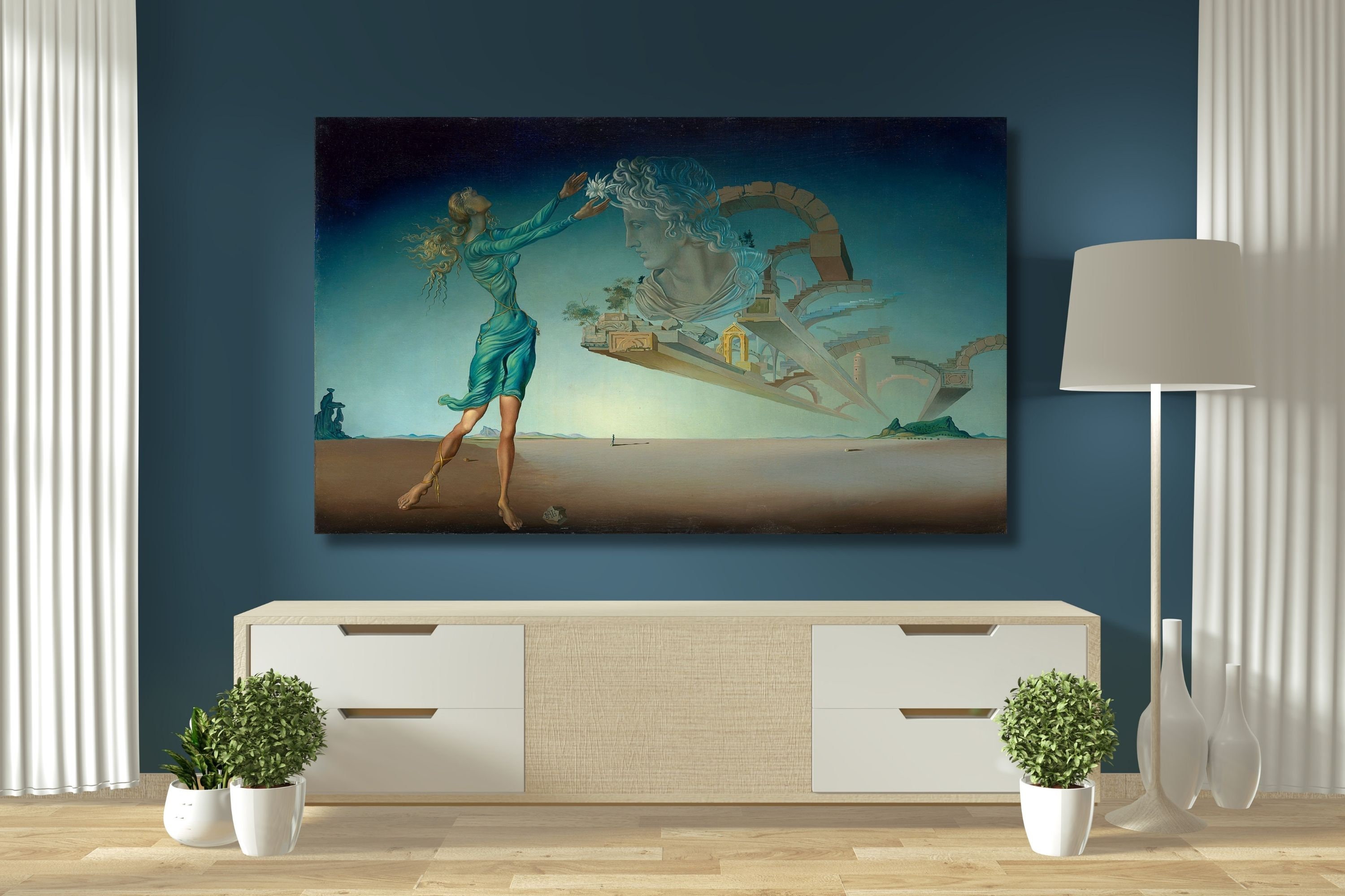 Salvador Dali trilogy of the Desert Mirage, 1946 Canvas Poster ...