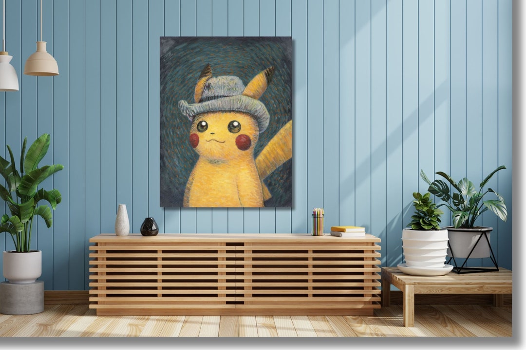 Van Gogh Pikachu Print,van Gogh Pikachu Poster,pikachu Van Gogh Ready ...