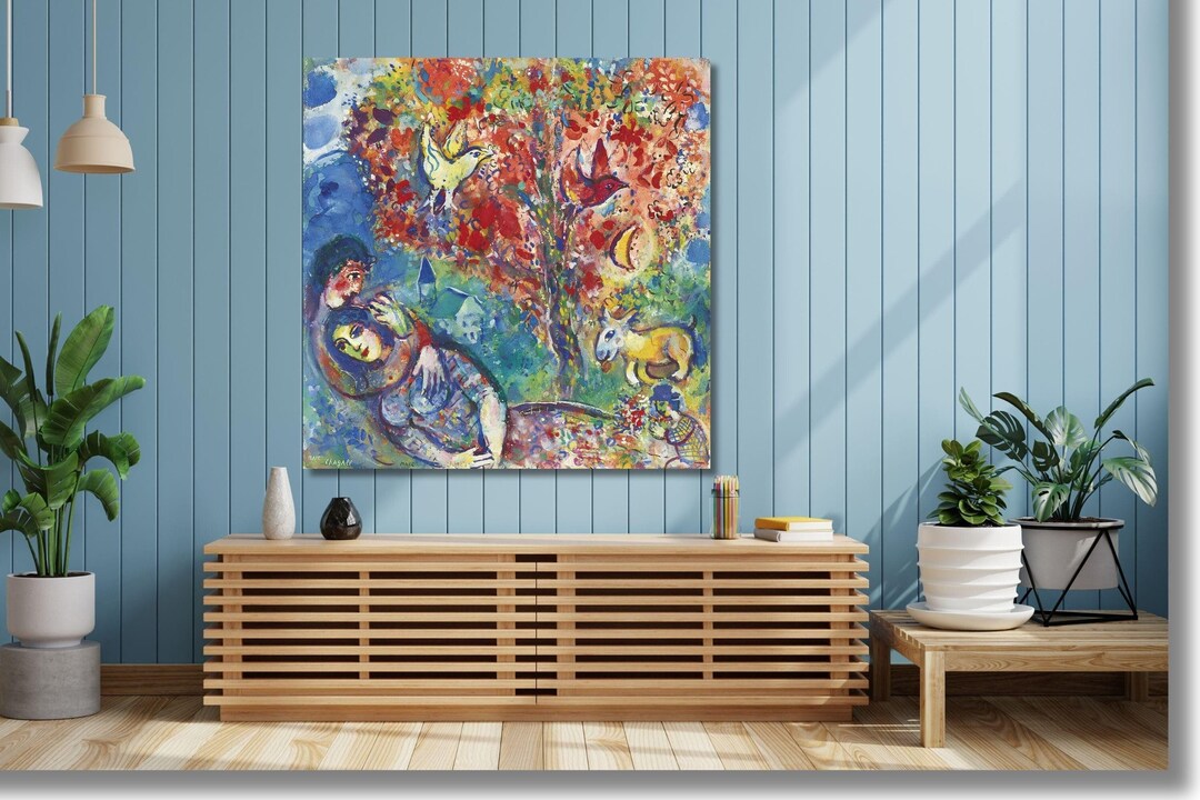 Marc Chagall Couple Under Tree Canvas Wall Art Poster,reproduction ...