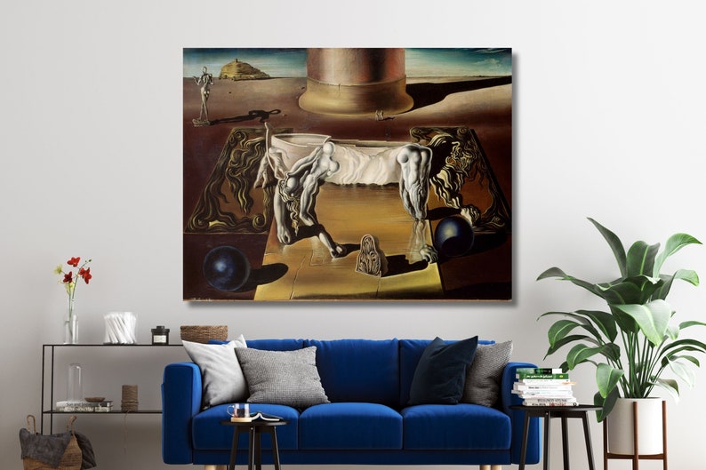 Salvador Dali Canvas Print, Invisible Sleeping Woman Surrealism Art ...