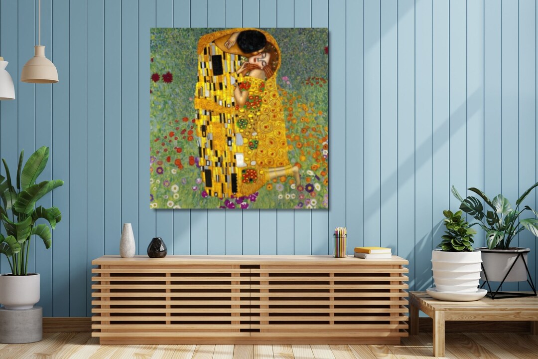Gustav Klimt Poster Gustav Klimt Kiss Canvas Wall Art Klimt Exhibition ...