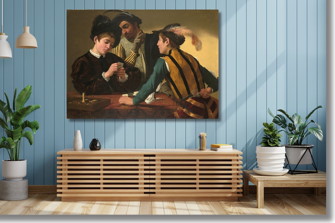 Caravaggio "the Cardsharps" Canvas Art, Vintage Exhibition Poster - Etsy