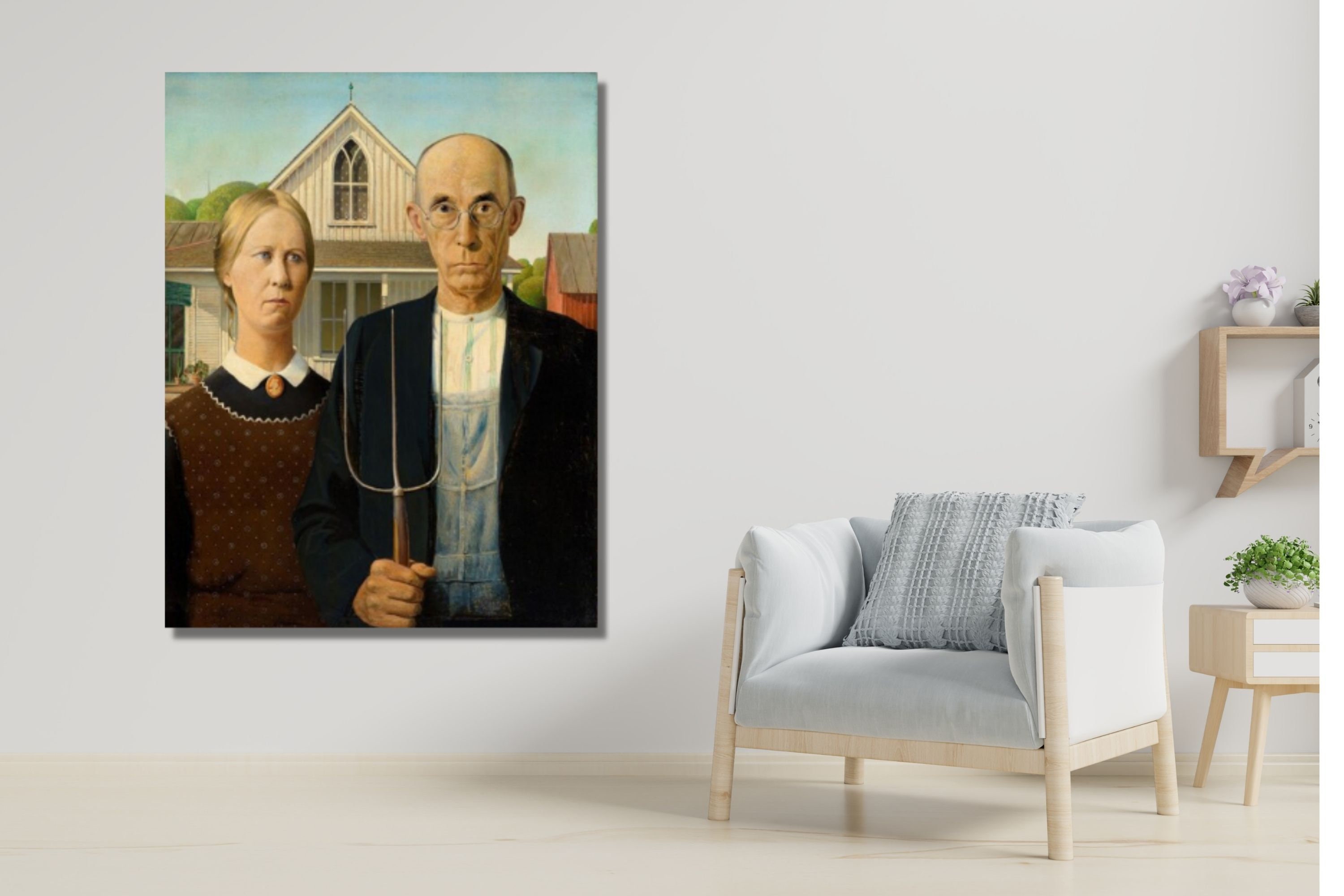 Grant Wood Canvas Postergrant Wood American Gothic 1930 - Etsy