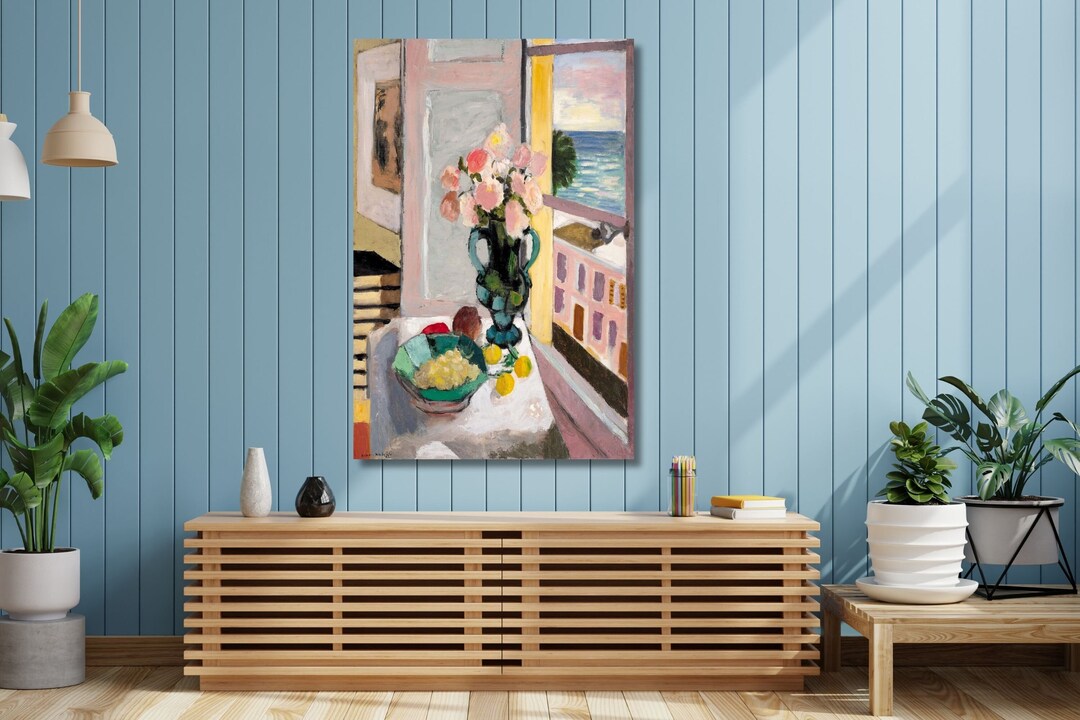 Safrano Roses at the Window by Henri Matisse,safrano Roses at the ...