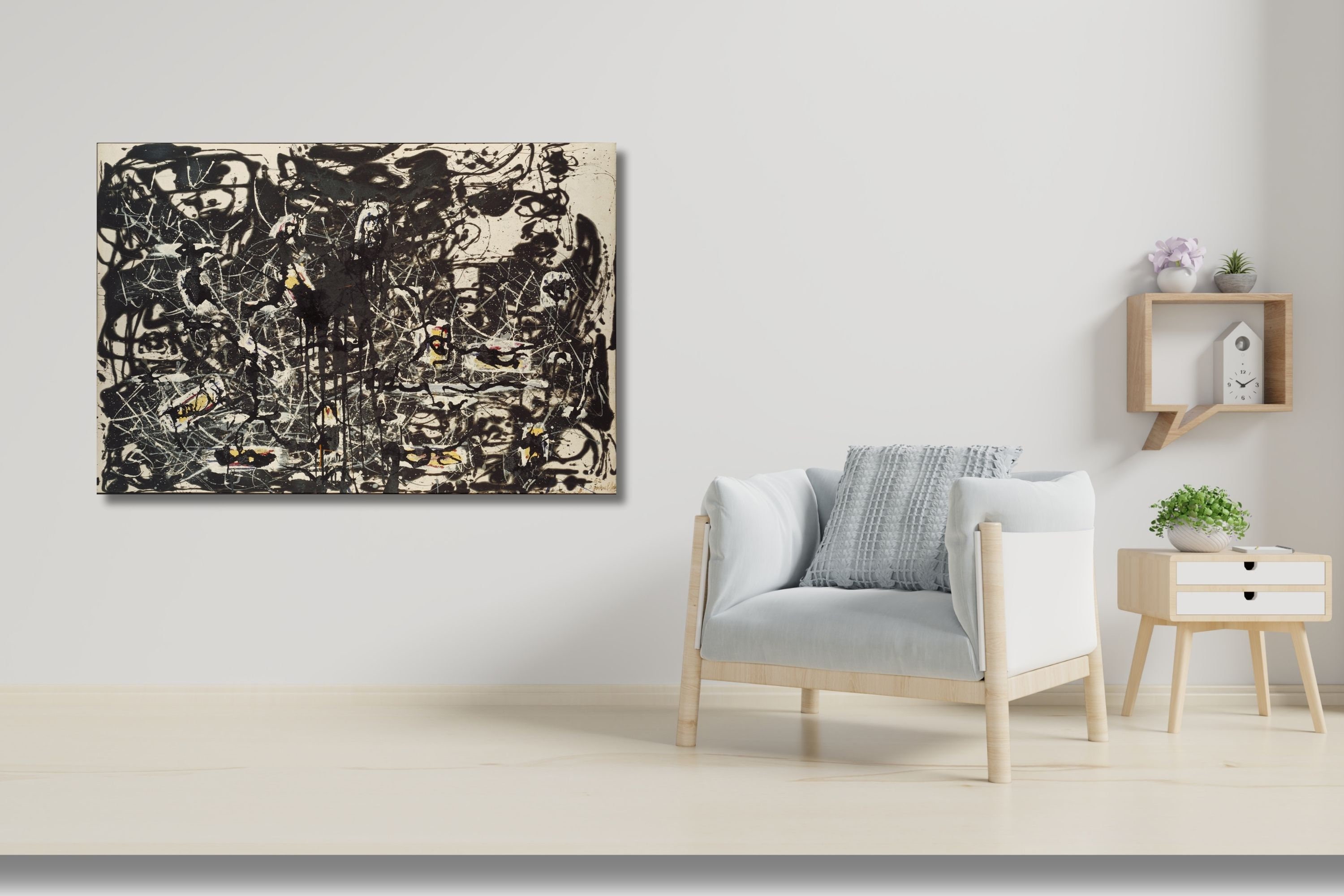 Jackson Pollock Canvas Wall Art, Large Abstract Painting, Drip ...