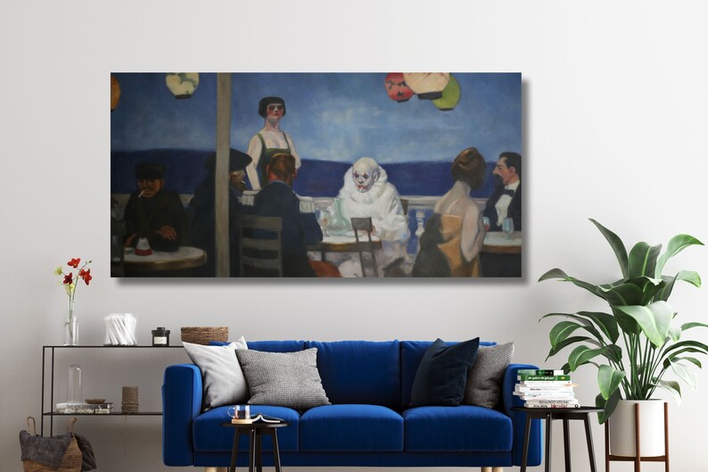 Panoramic Edward Hopper Soir Bleu 1914 Canvas Print Wall Art,american ...