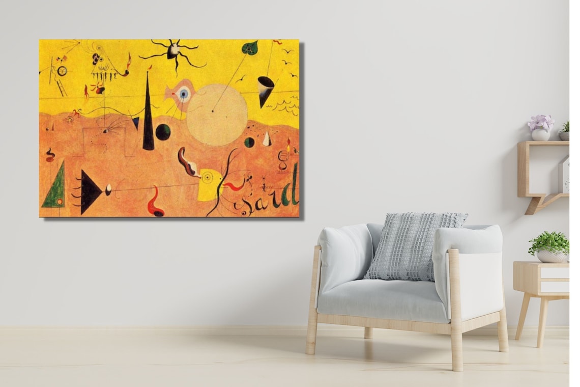 Joan Miró Abstract Surrealist Landscape Canvas Wall Art, Joan Miro ...