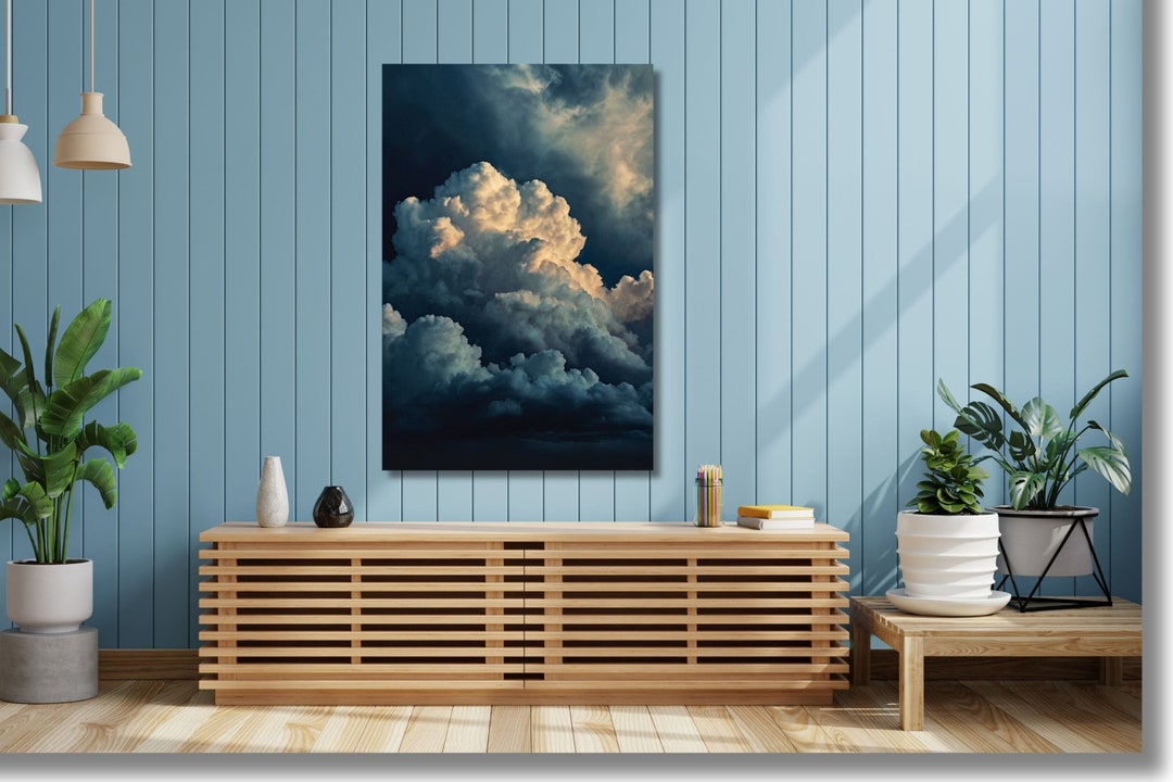 Original Cloud Painting White Cloud Painting Cloud Wall Art Blue Sky ...