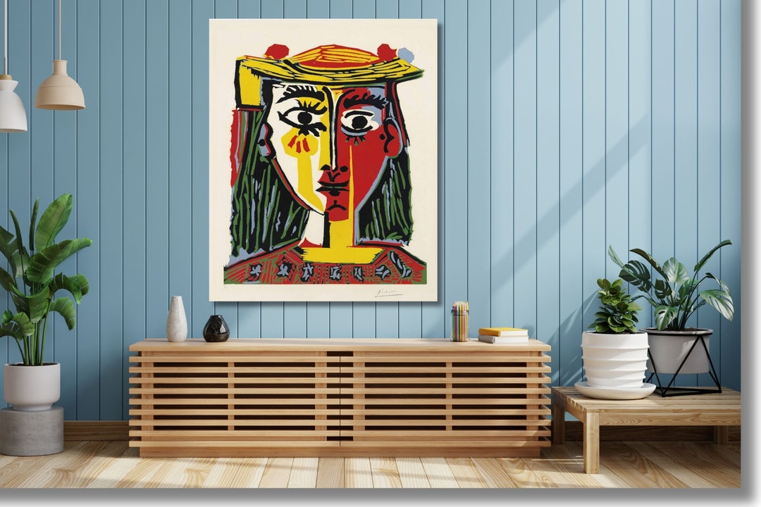 Pablo Picasso Wall Art, Pablo Picasso - Woman in a Hat With Pompoms and ...
