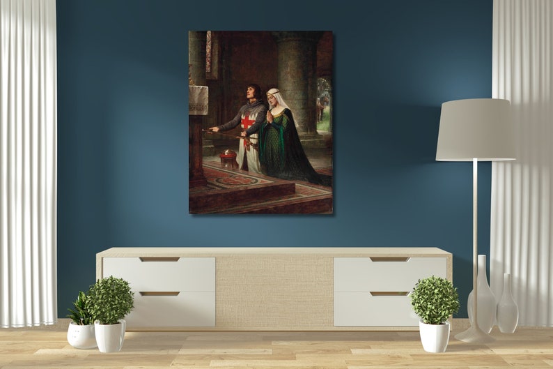 Edmund Blair Leighton the Dedication Art Print,knight Canvas Wall Art ...