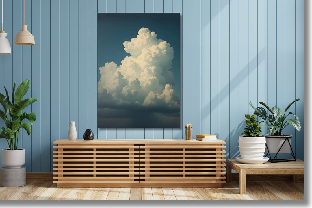 Original Cloud Painting White Cloud Painting Cloud Wall Art Blue Sky ...