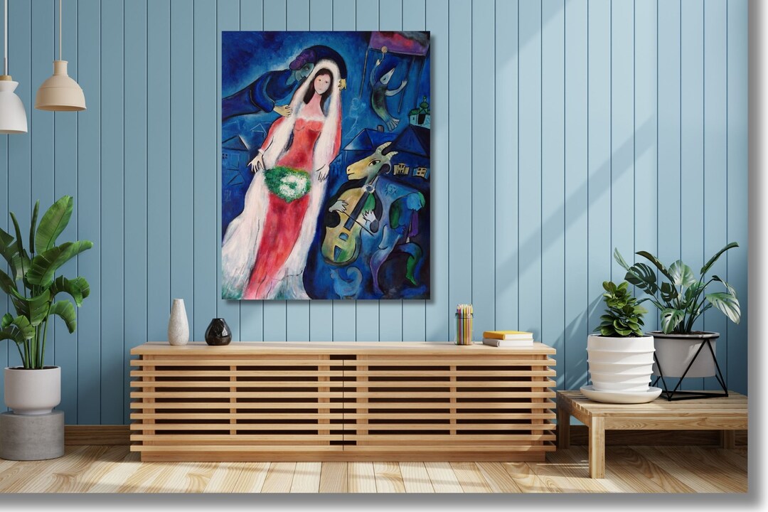 Marc Chagall Canvas Wall Art,bride and Goat Canvas Print Art,chagall La ...