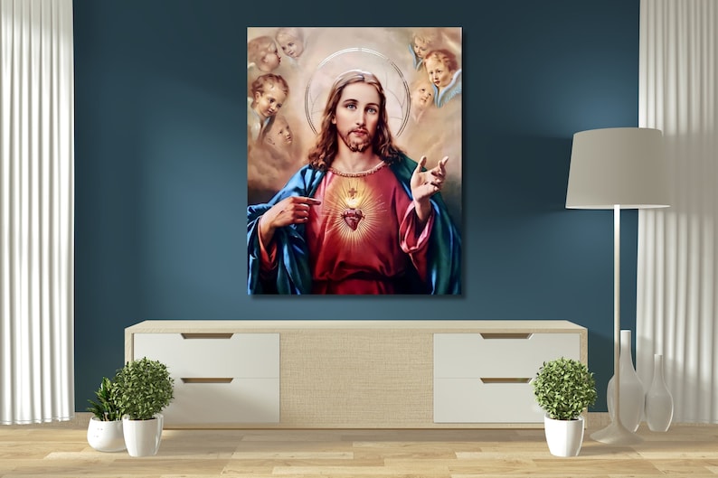 Sacred Heart of Jesus, Jesus Sacred Heart Icon Print, Catholic Art ...