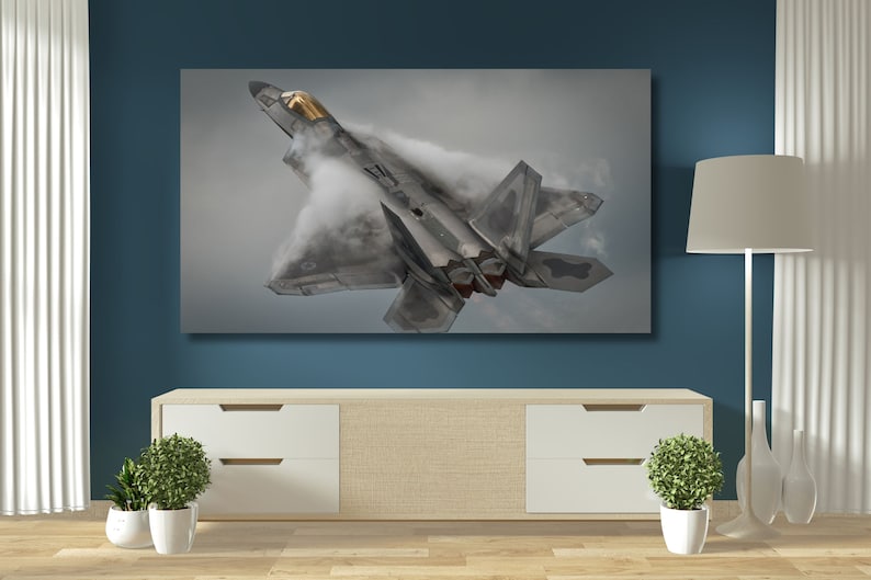 F-22 Raptor Wall Art Fighter Jets Canvas or Poster Aircraft - Etsy