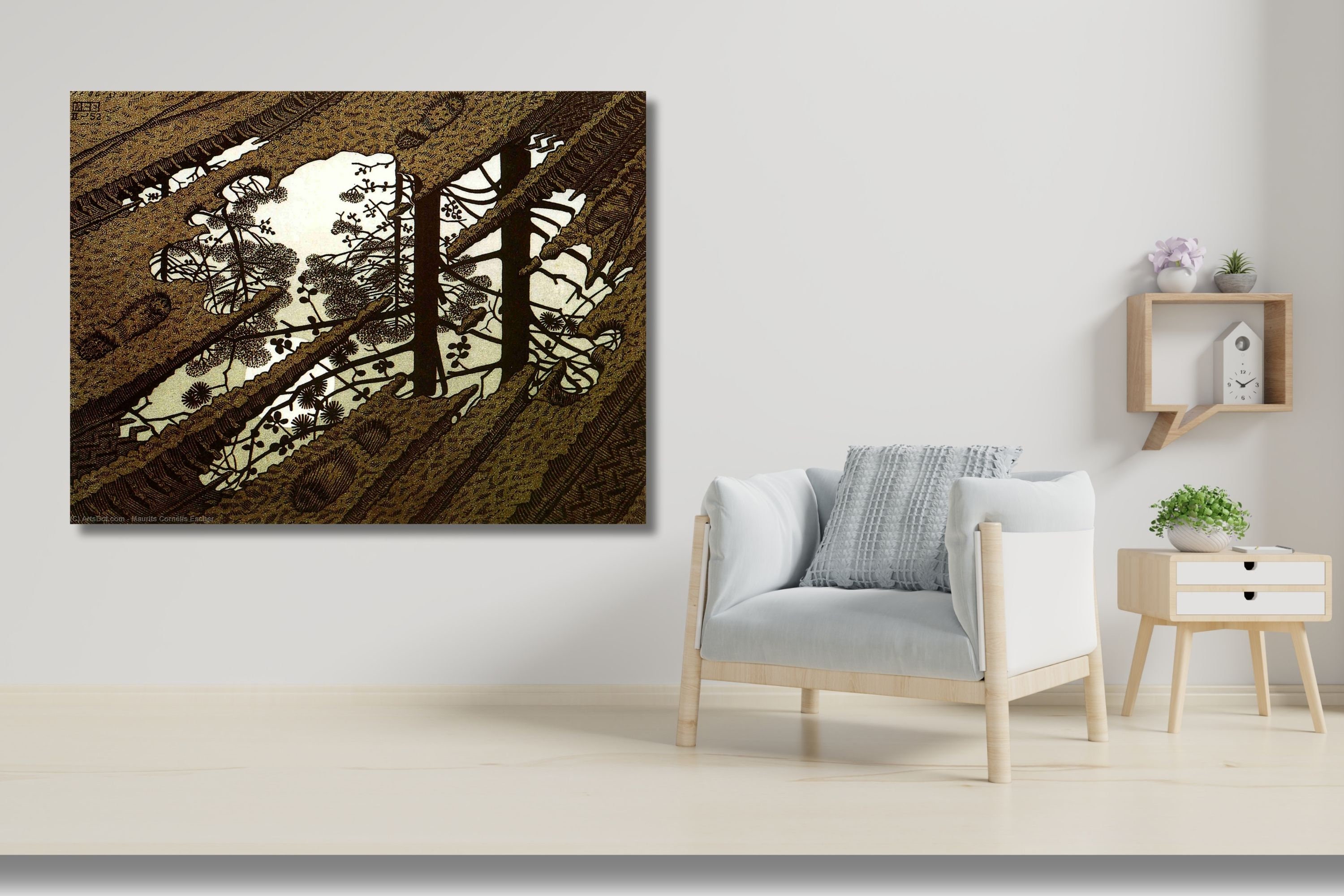 Puddle by M.C. Escher Canvas Print, Maurits Cornelis Escher Print Arts ...