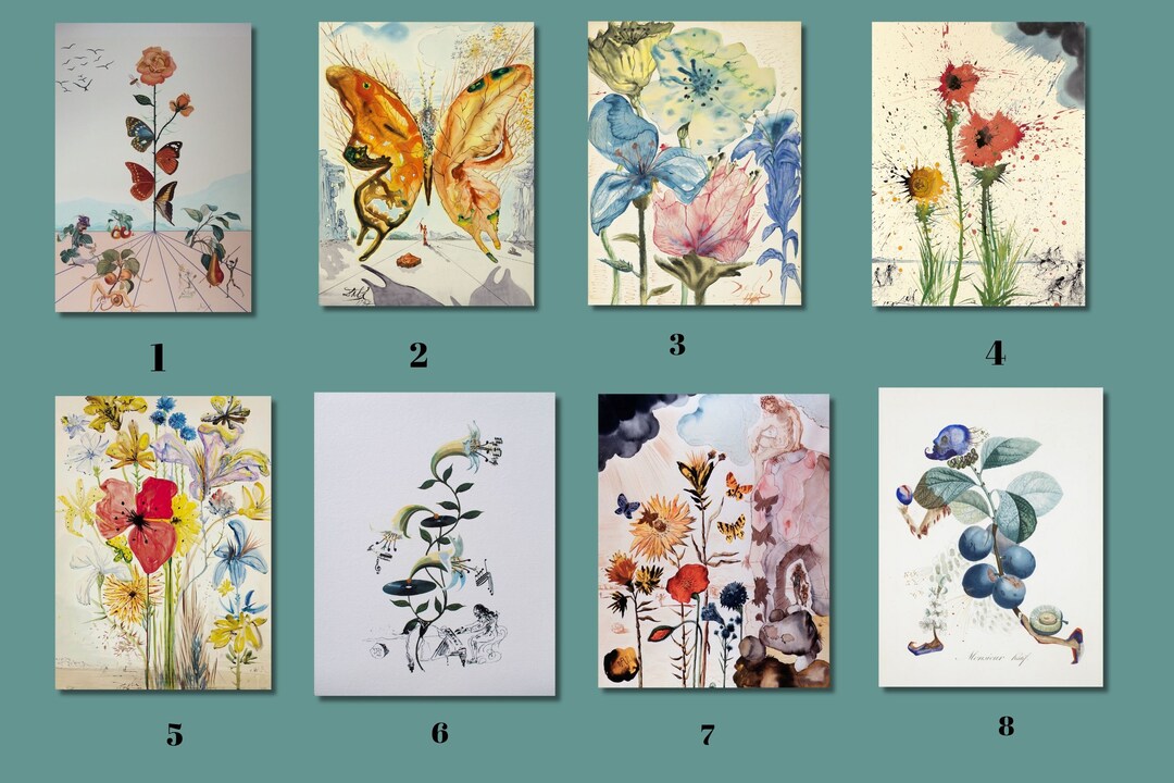 Salvador DALI Flowers Salvador Dali Fleurs 1948 Print, Salvador Dali Exhibition Poster, Dali ...