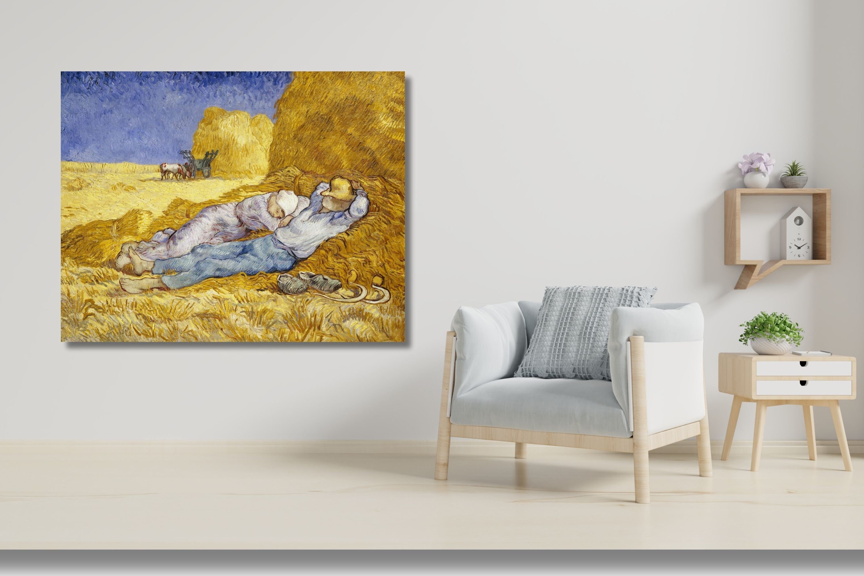 Vincent Van Gogh's Noon Rest From Work After Millet Canvas Wall Art ...