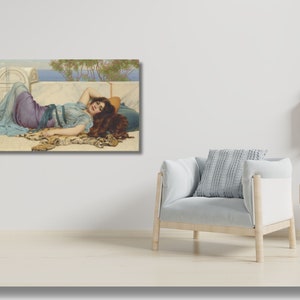 John William Godward Mischief and Repose 1909 Canvas Wall Gallery ...