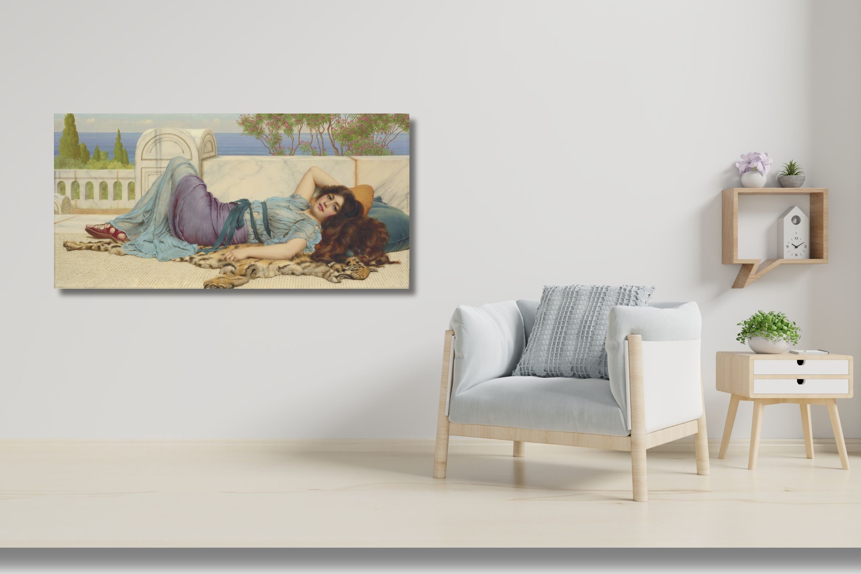 John William Godward Mischief and Repose 1909 Canvas Wall Gallery ...